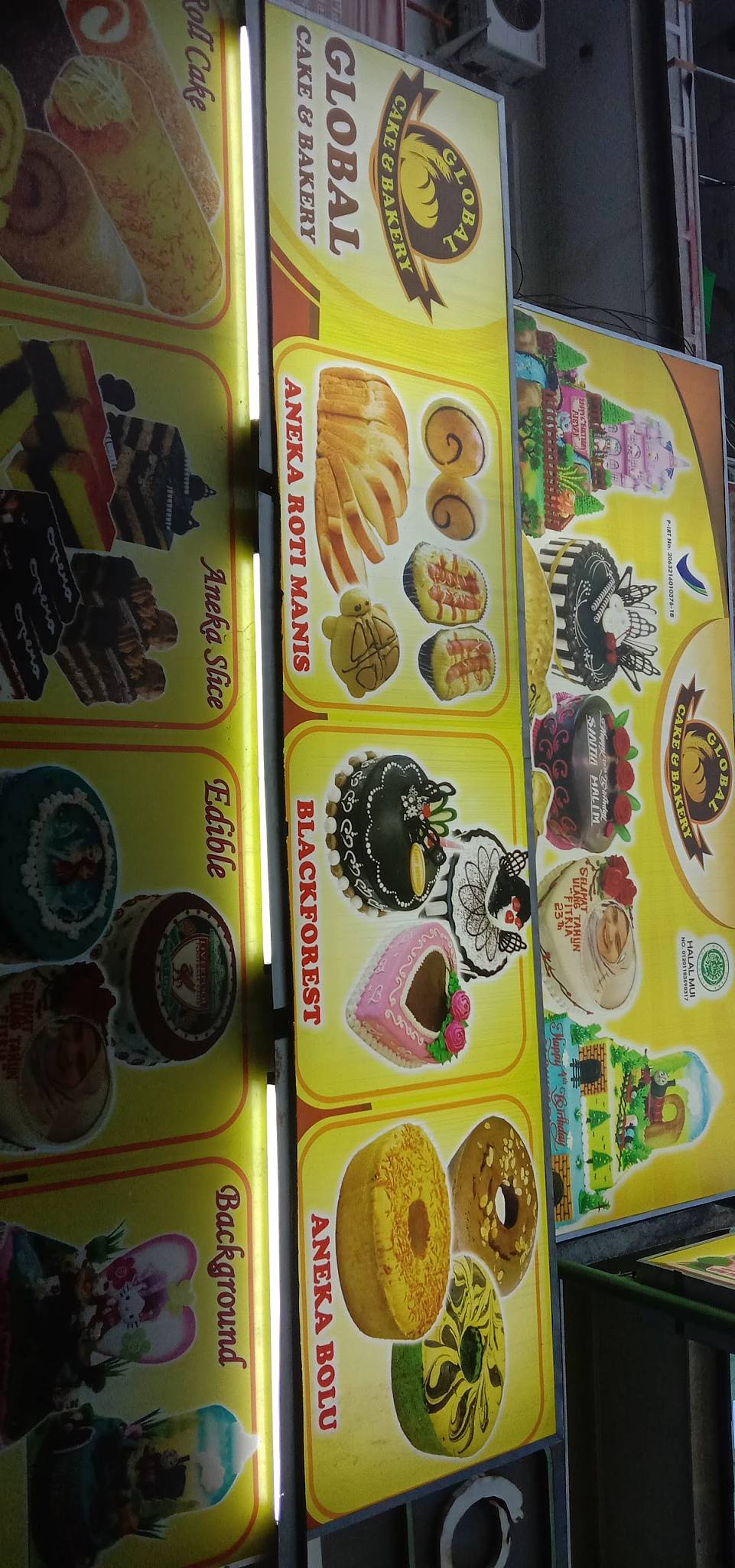 Carta de Global Cake & Bakery Jababeka, Bekasi