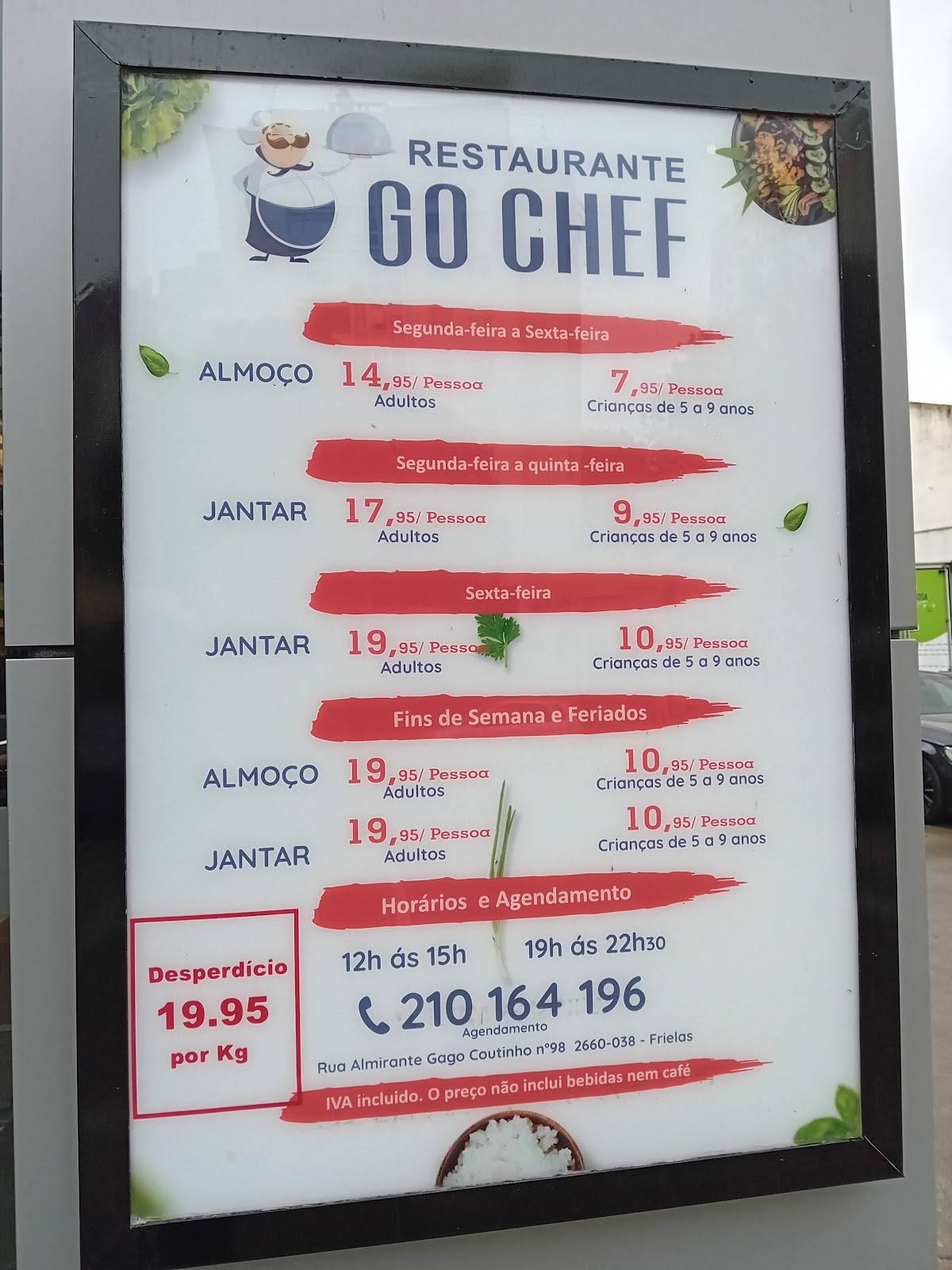 Menu em Go Chef restaurante, Frielas
