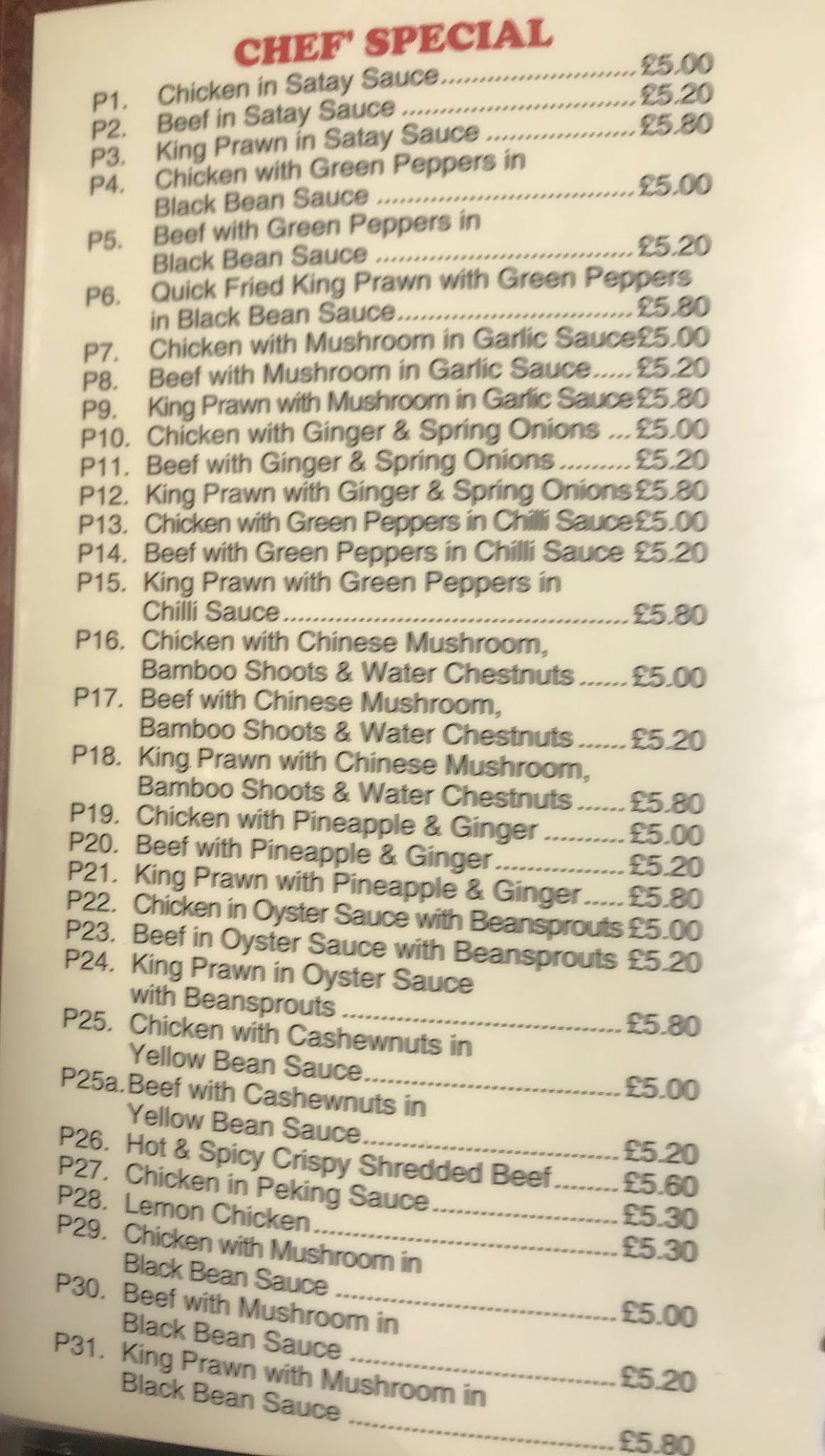 Menu at Golden Dragon fast food, Uckfield
