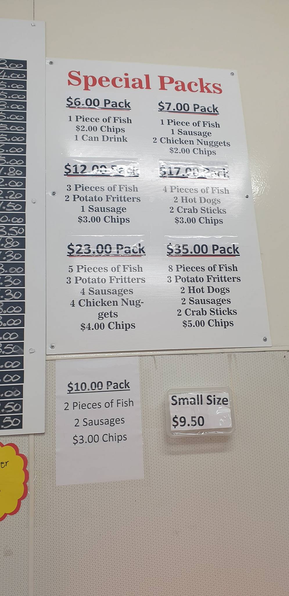 Menu at Golden Fry Takeaways restaurant, Hamilton