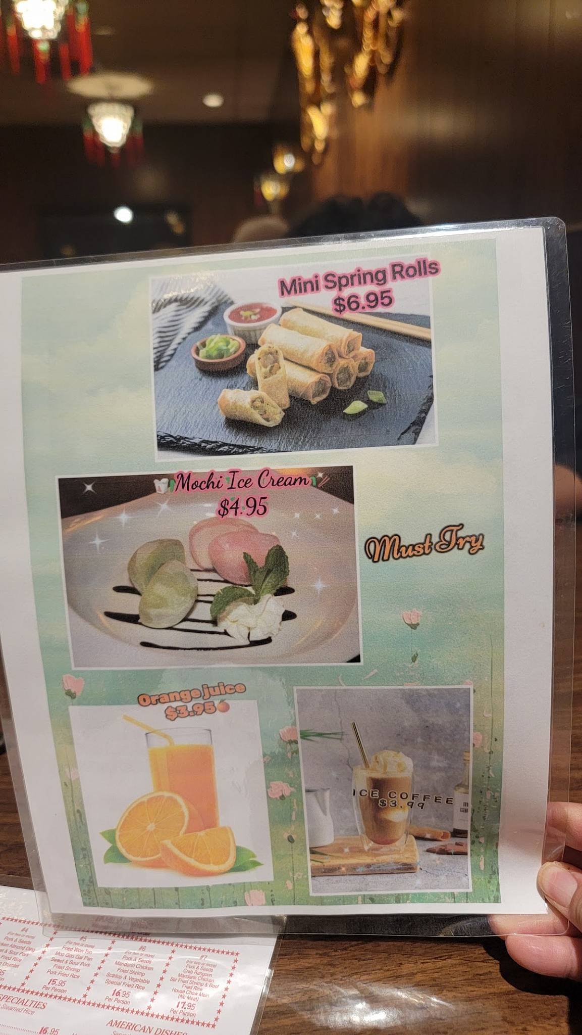 Menu at Golden Star Restaurant, Boise