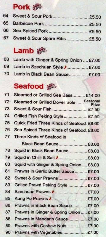 Menu at Good Friend Chinese Restaurant, London, 23 Winchester Rd