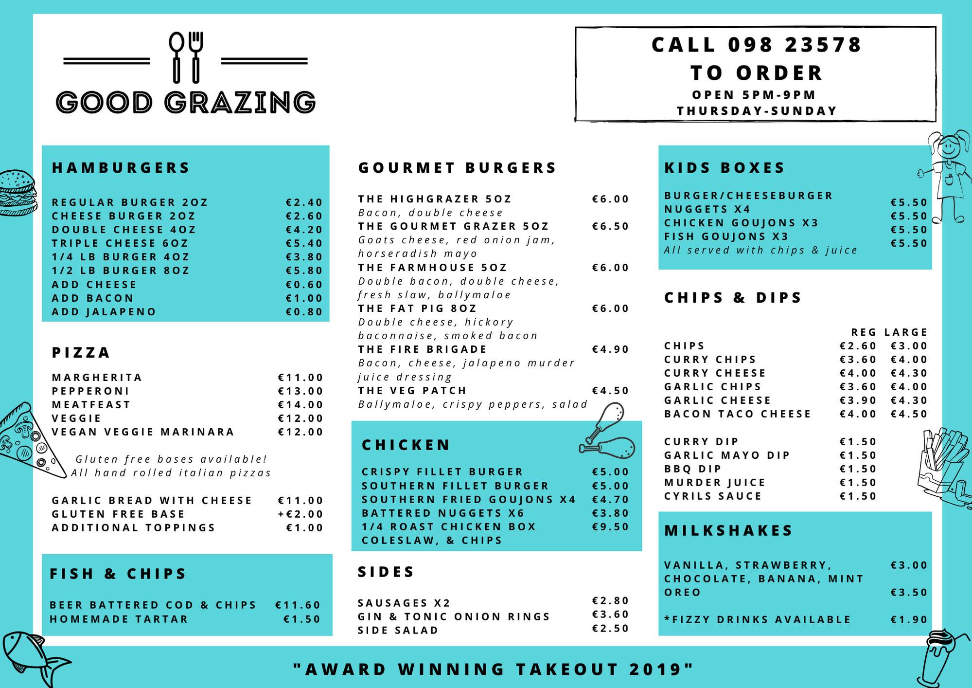 Menu at Good Grazing restaurant, Louisburgh