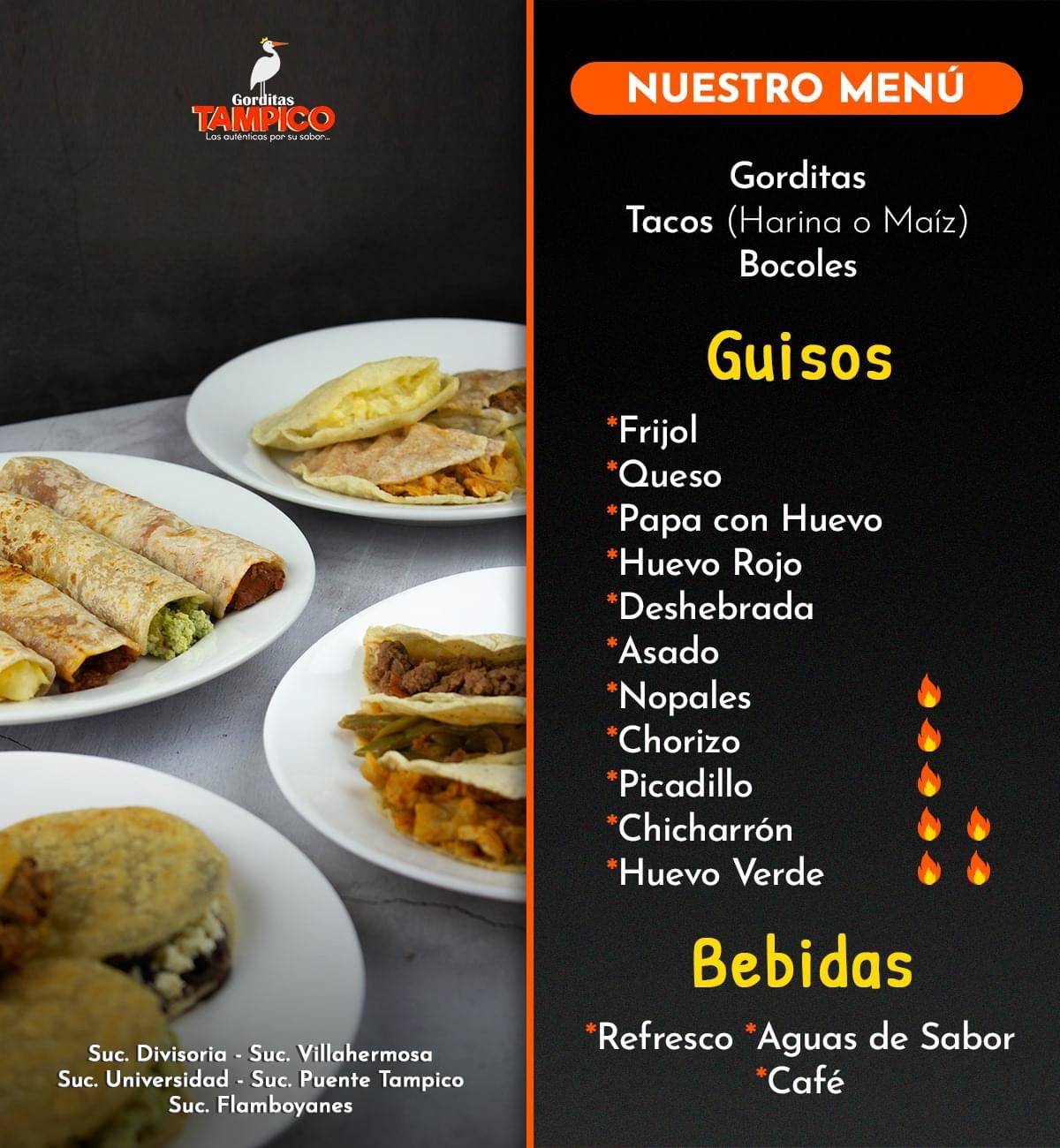Carta del restaurante Gorditas Tampico, Miramar, Carr. Tampico Mante Km 12
