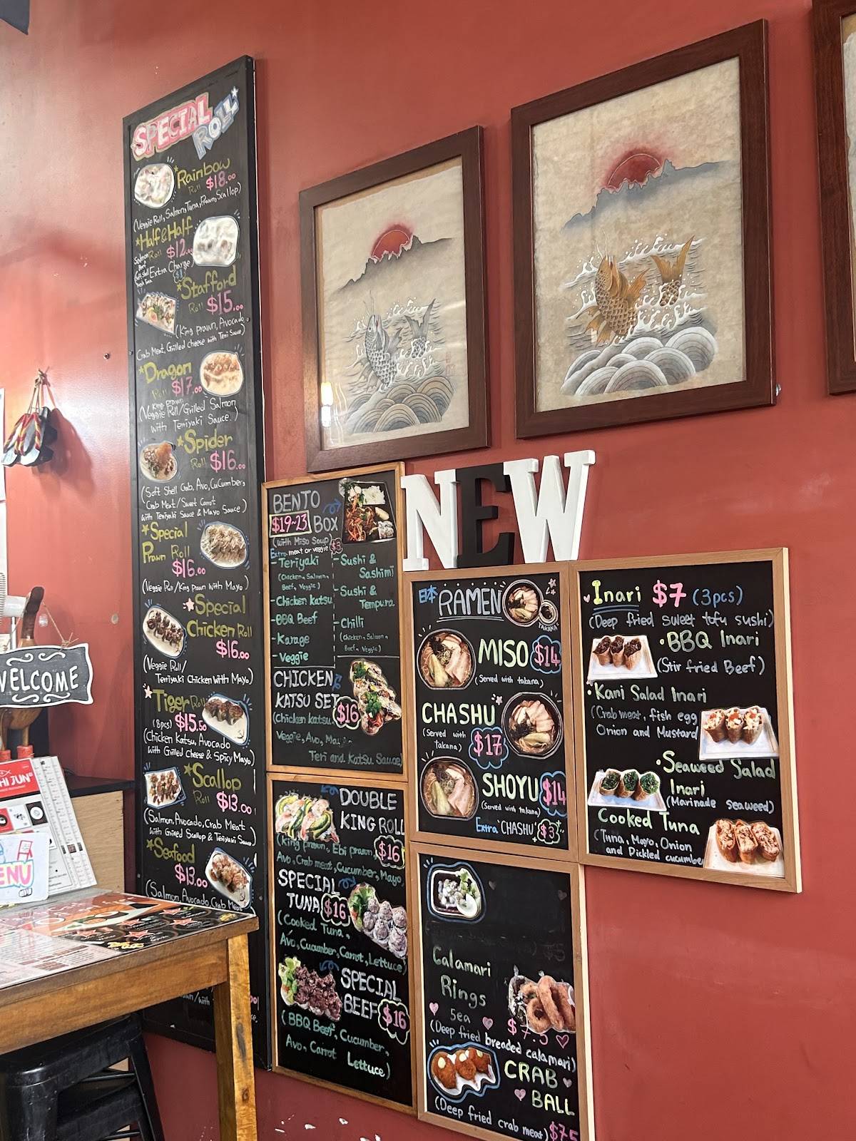 Menu at Sushi Jun restaurant, Stafford Heights