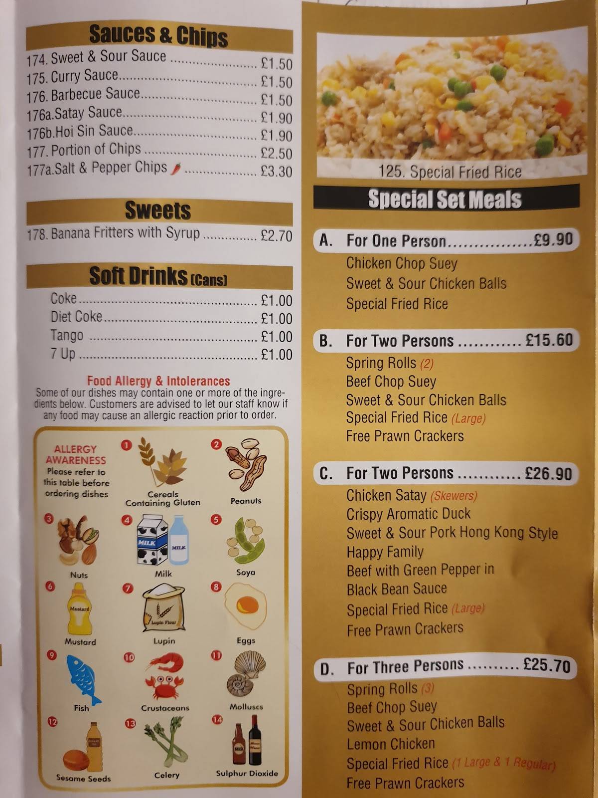 Menu at Lucky Star Chinese Takeaway fast food, Great Dunmow