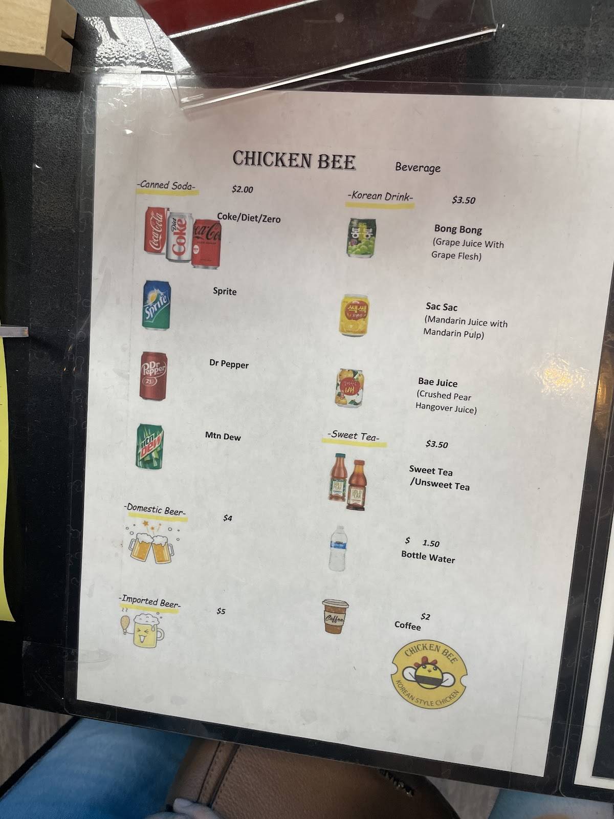 Menu at Chicken Bee restaurant, Greensboro