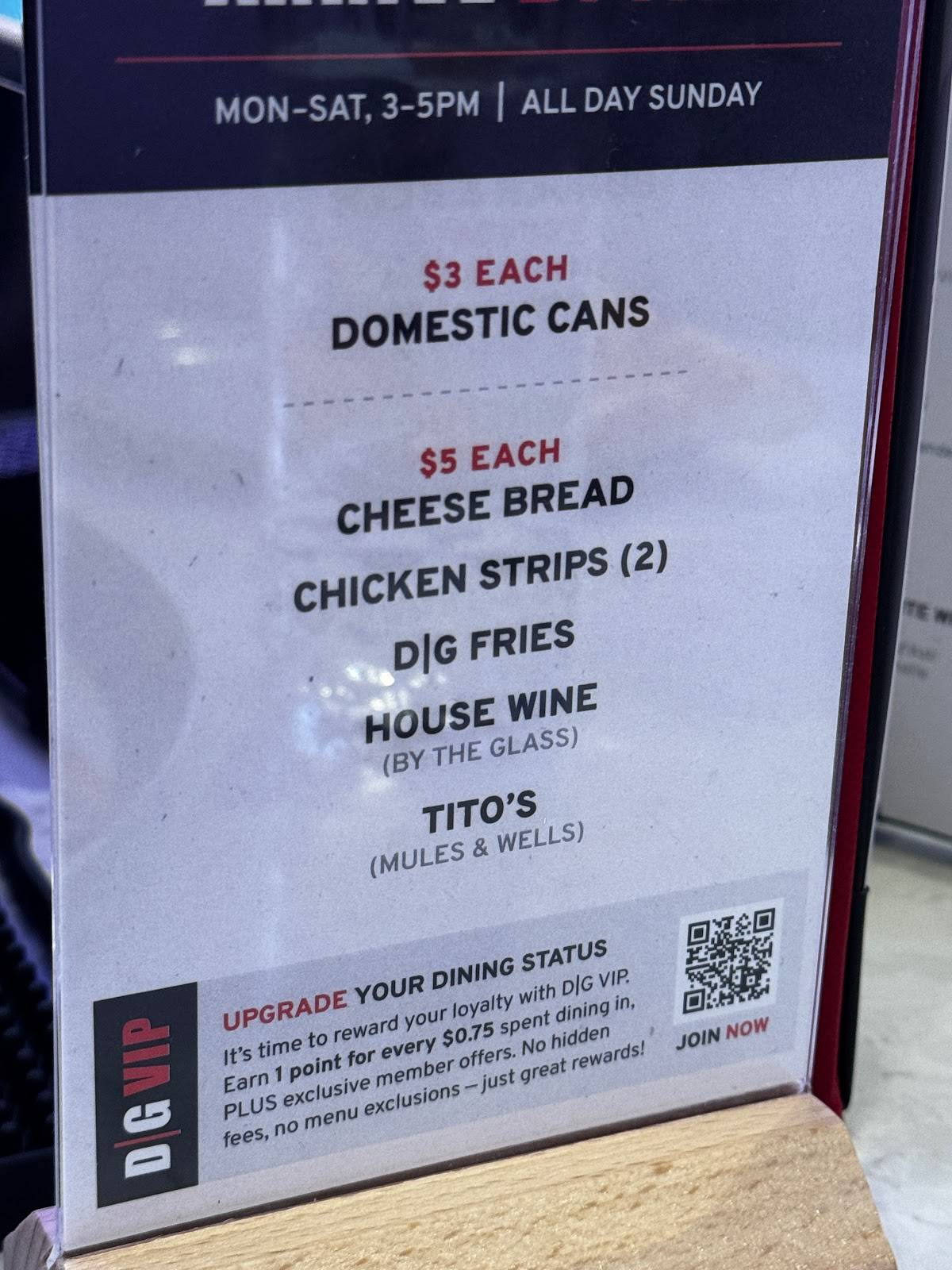 Carta del pub y bar Destination Grille, Grimes