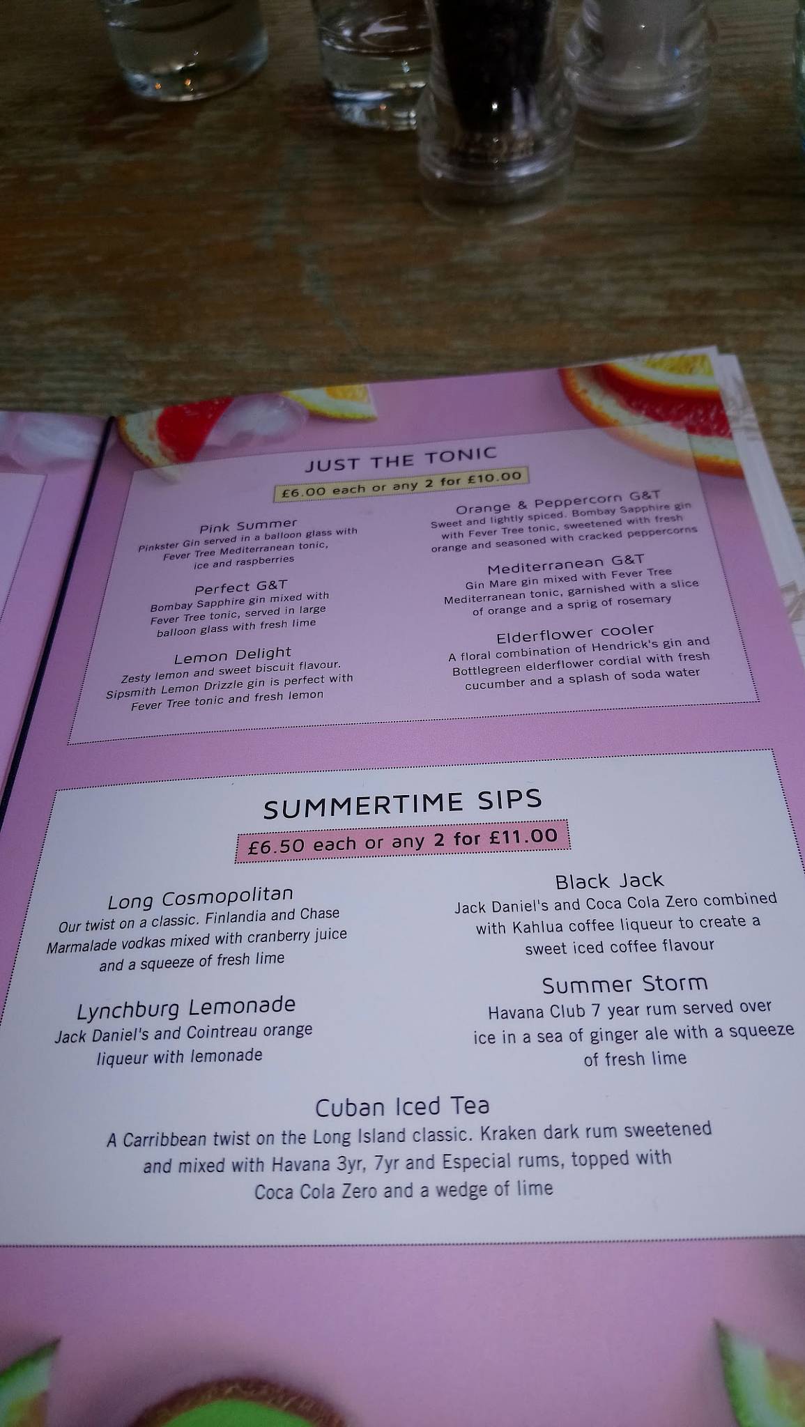 Menu at Grove Hotel pub & bar, Saint Davids