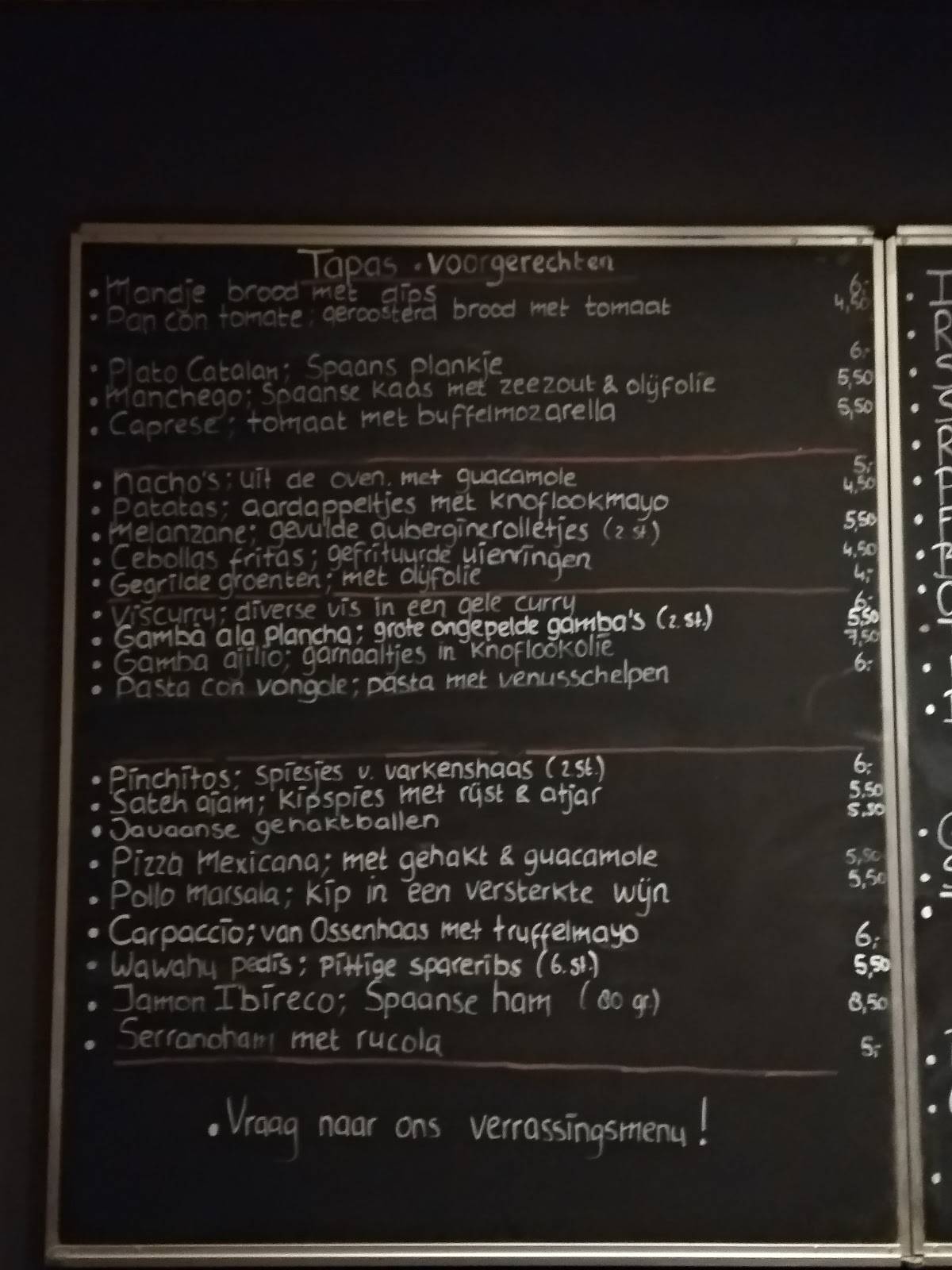 Speisekarte von Eethuis Tante Toer, Venlo