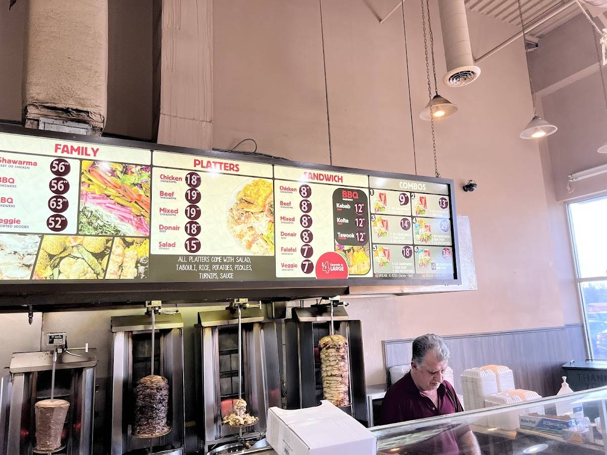 Menu at Guava's Shawarma restaurant, Ottawa