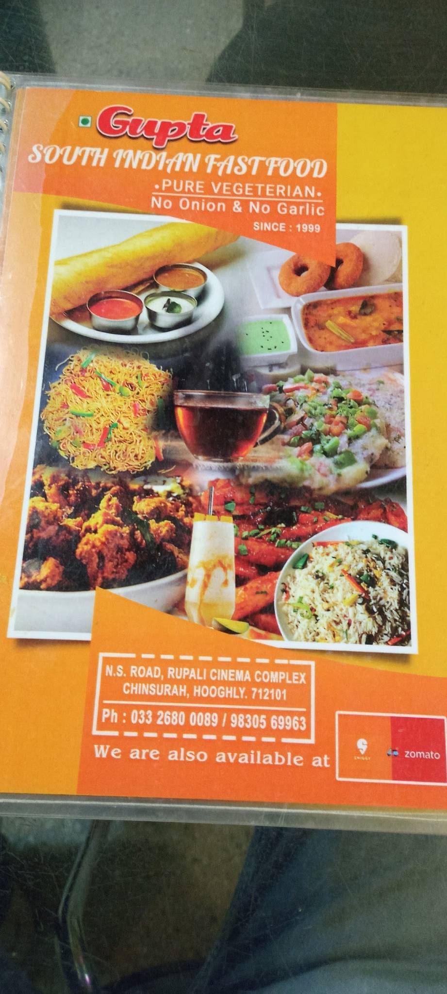 Menu at Gupta South Indian Fast Food Restuarant, Hooghly