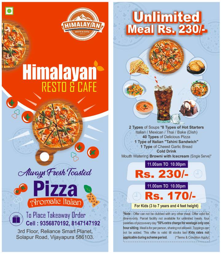 Menu at HIMALAYAN RESTO & CAFE, Vijayapura