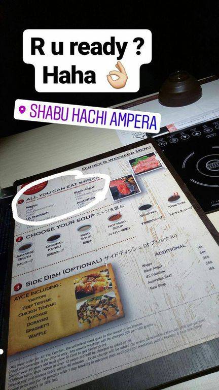 Menu at Hachi Grill Ampera restaurant, Jakarta, Jl. Ampera Raya No.11