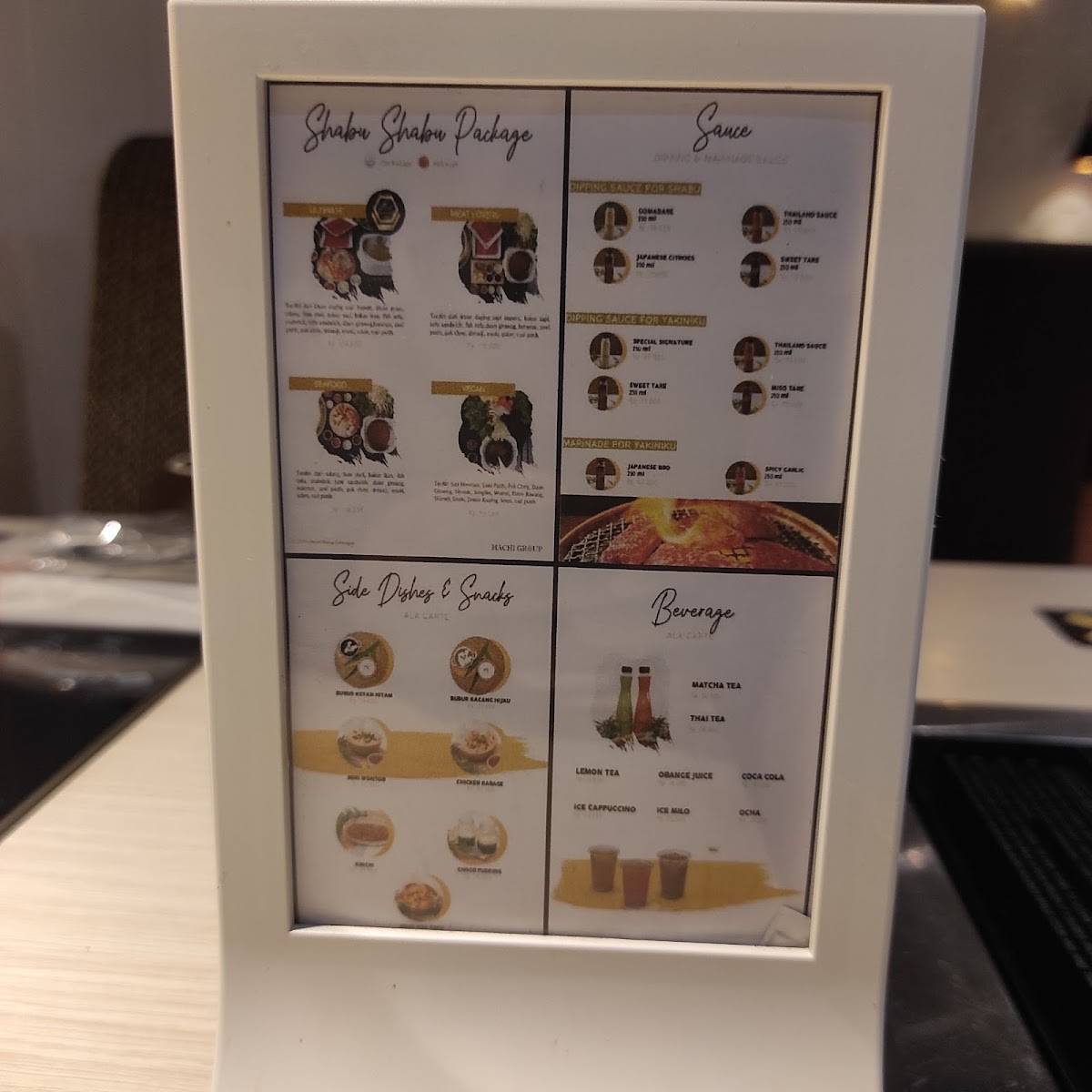 Menu at Hachi Grill Ampera restaurant, Jakarta, Jl. Ampera Raya No.11