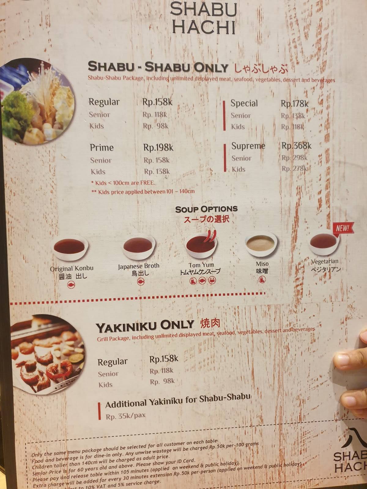 Menu at Hachi Grill Ampera restaurant, Jakarta, Jl. Ampera Raya No.11