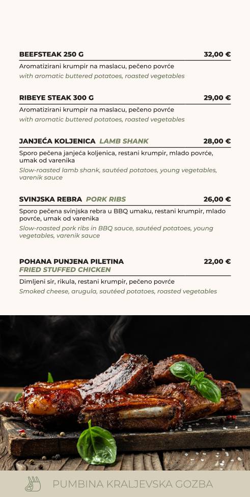 Menu at Hakuna Matata Beach Bar, Bol