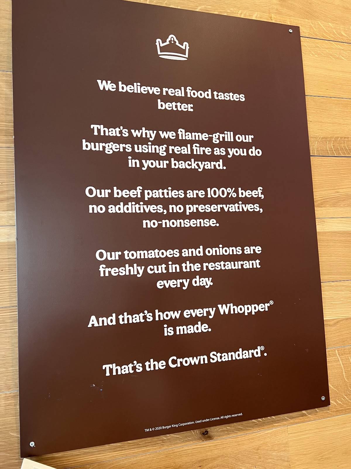 Menu at Burger King restaurant, Hamilton, 777 Upper James St