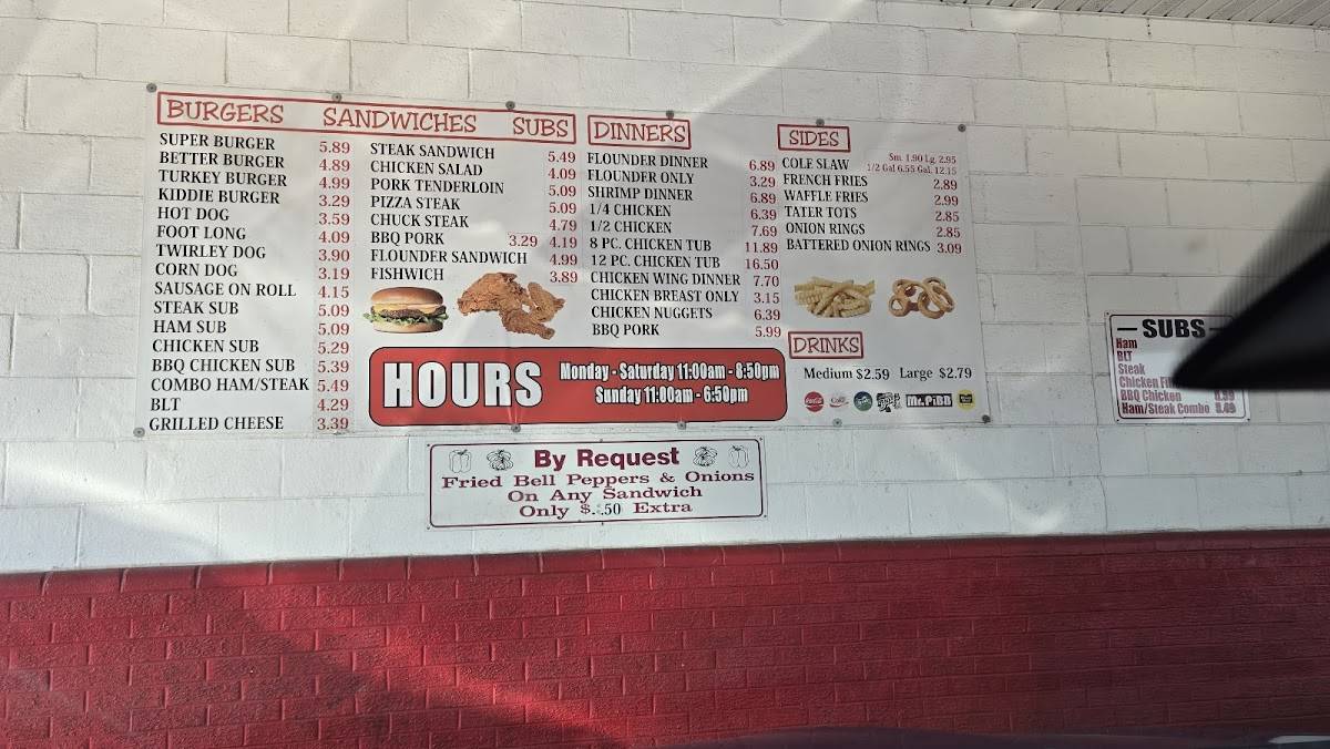 Menu at Smitty's Better Burger restaurant, Hampton