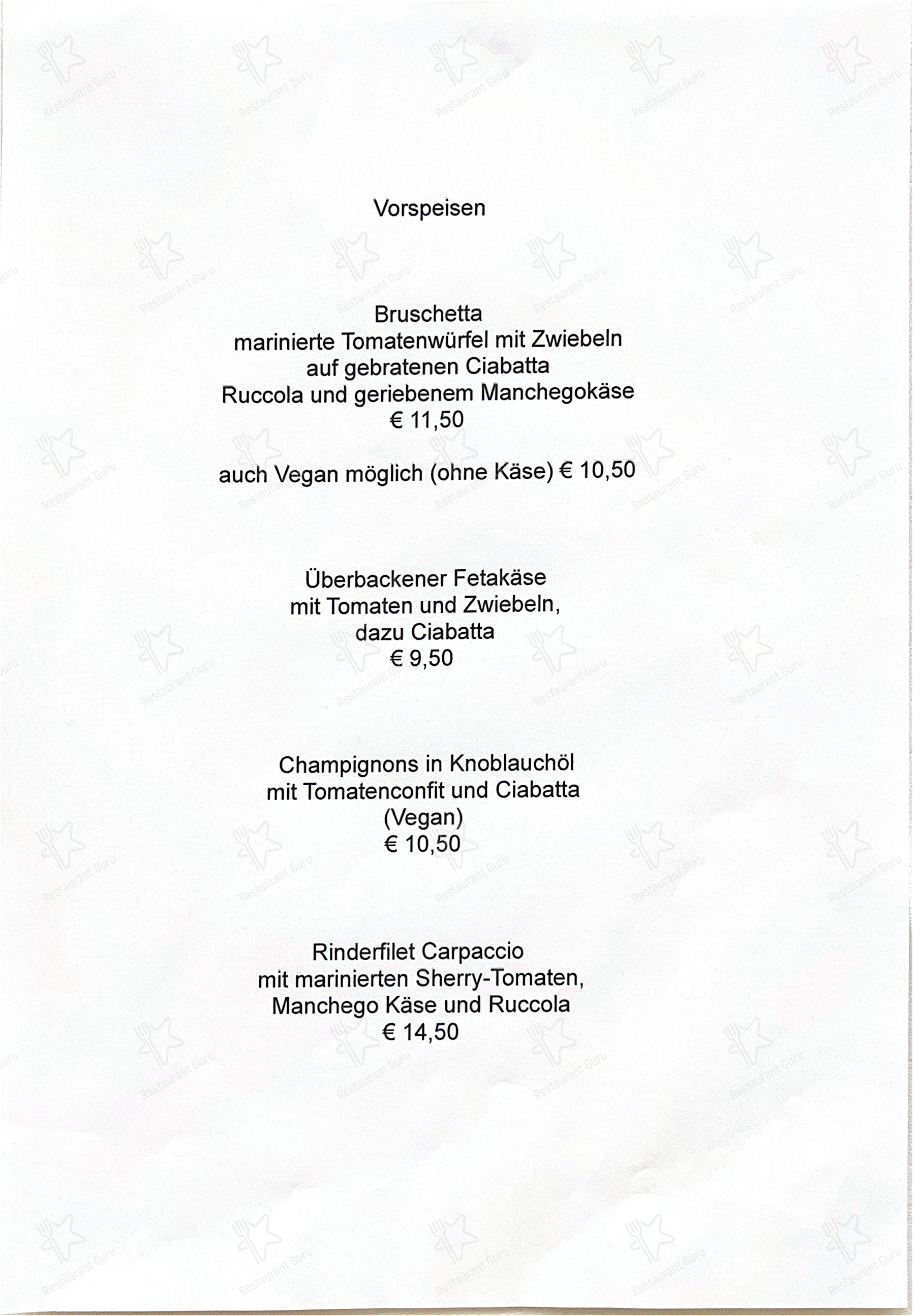 Speisekarte von Hansen's Restaurant, Rendsburg