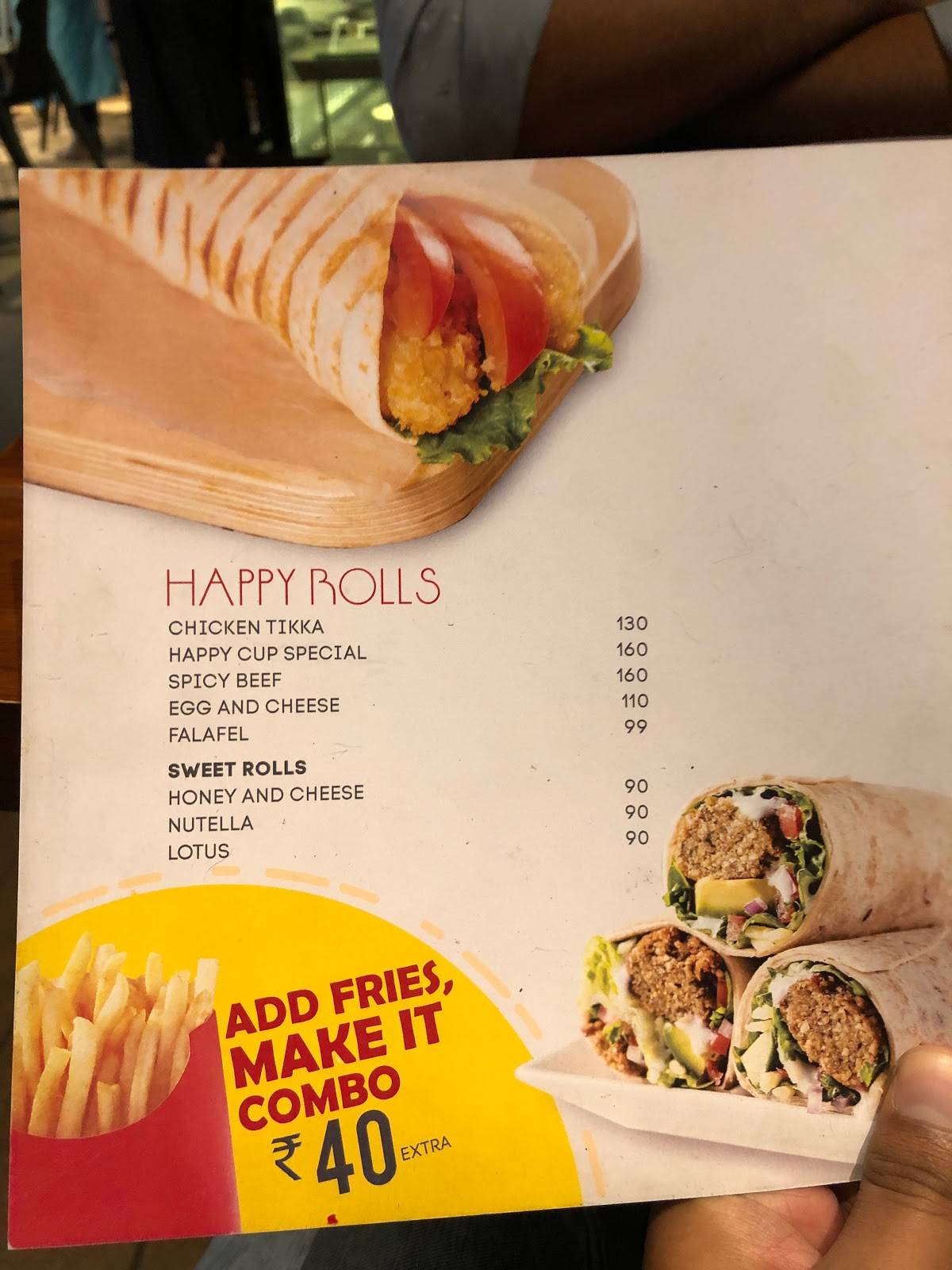 Menu at Happy Cup Cafe, Kozhikode, 7Q5F+8PV