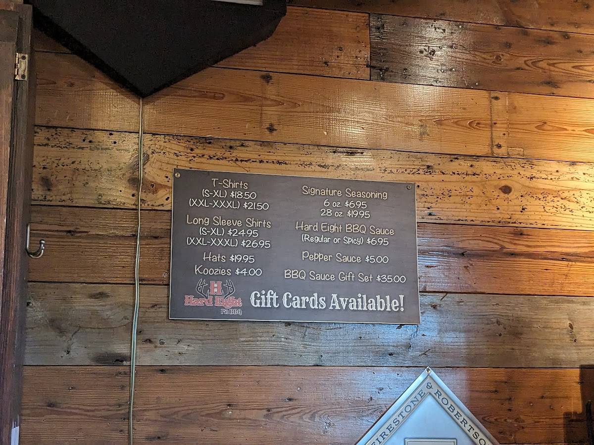 Menu at Hard Eight BBQ, Burleson