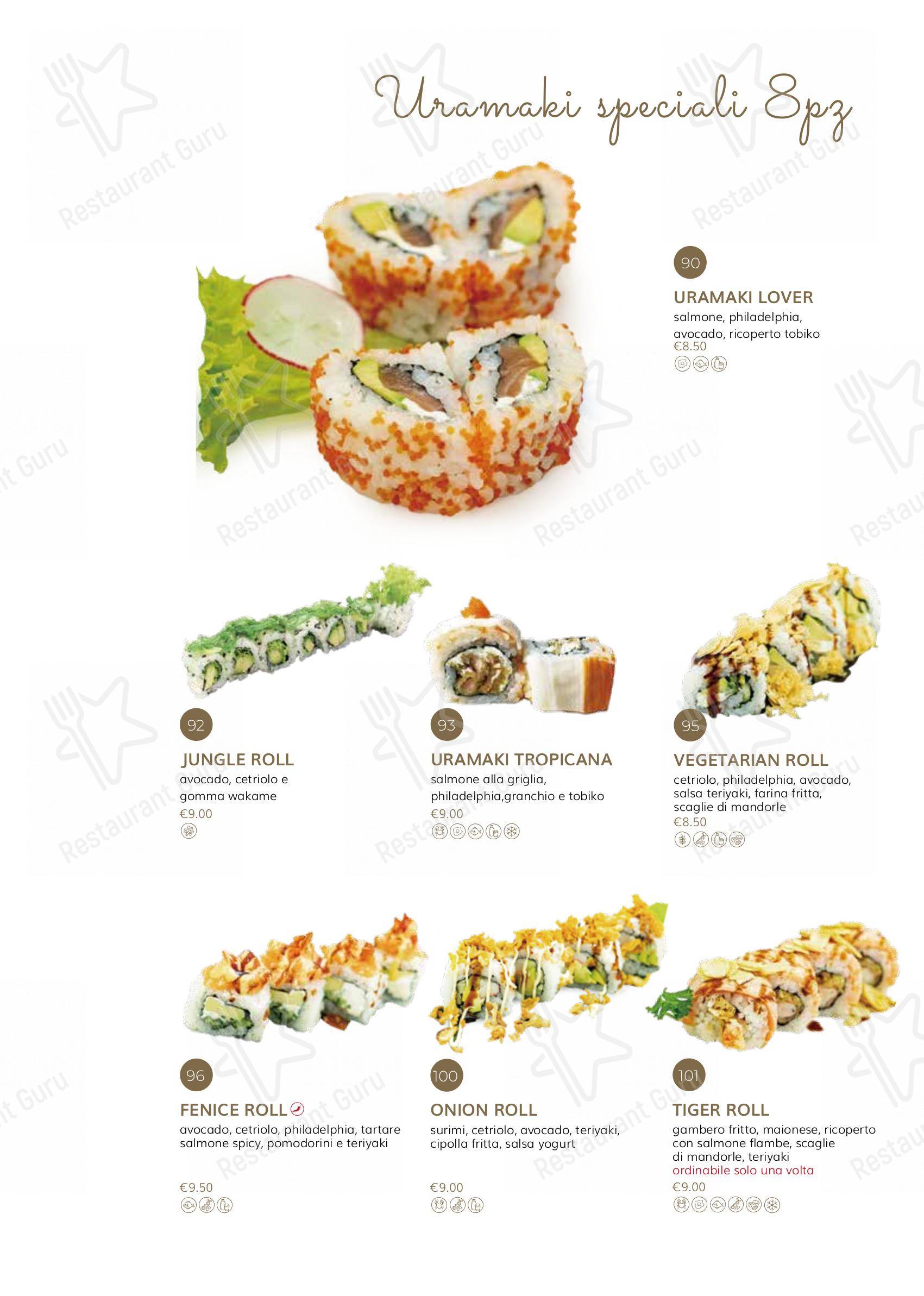 Menu au Hasaki Sushi restaurant, Grosseto