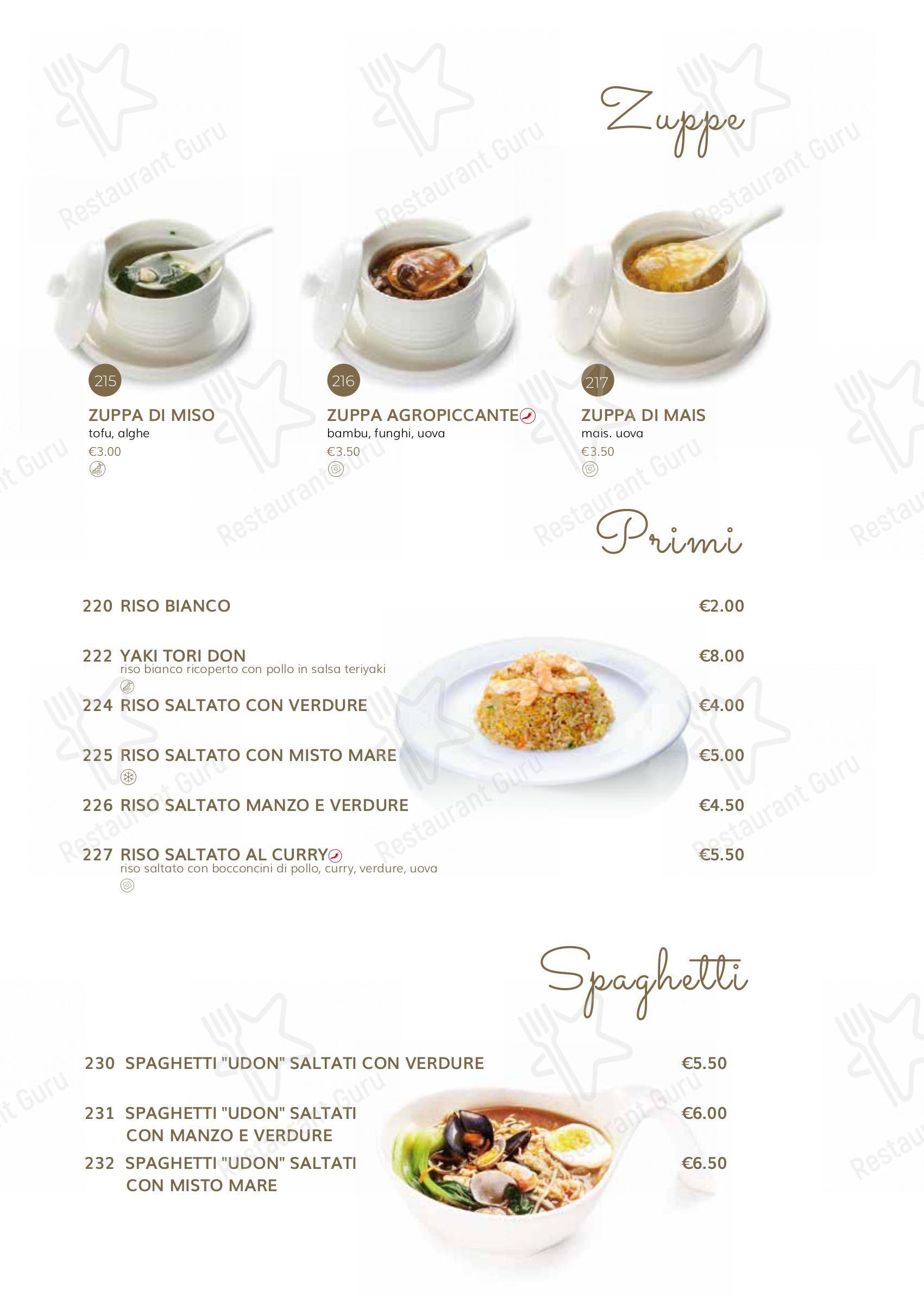 Menu au Hasaki Sushi restaurant, Grosseto