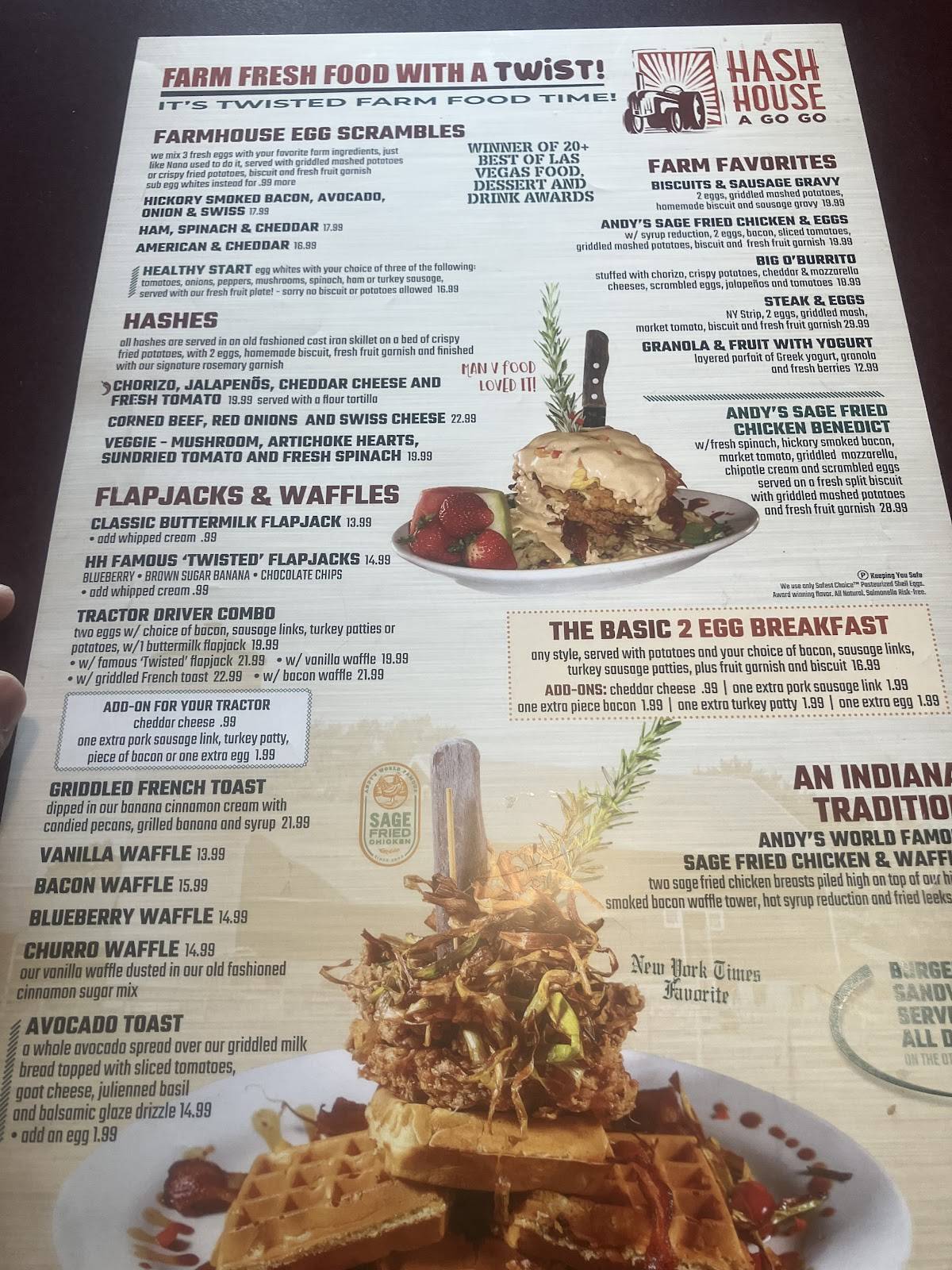 Menu at Hash House A Go Go pub & bar, Atlantic City