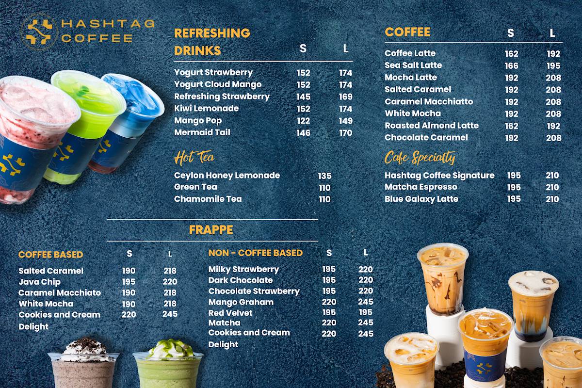 Menu at Hashtag Coffee, Santo Tomas
