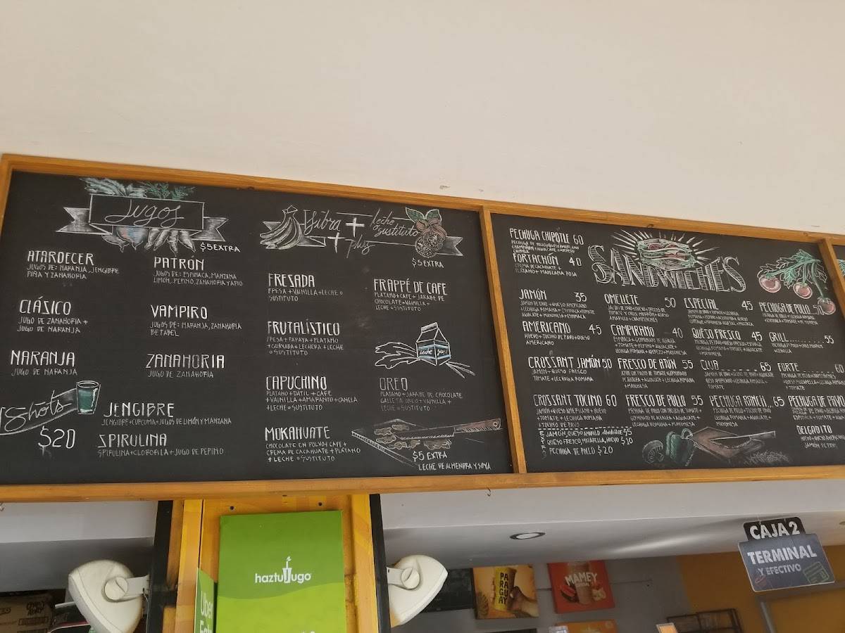 Menu at Haz Tu Jugo "Juventud 2000" restaurant, Mexicali, Calz Anáhuac 809