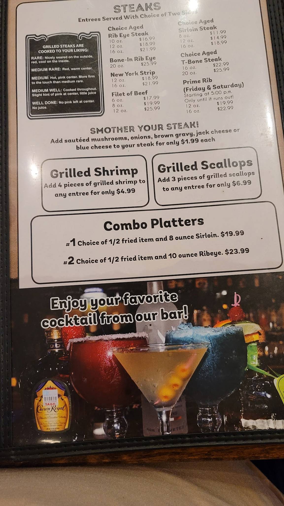 Menu at Heitmiller Steakhouse, Lacy Lakeview, I 35 N Frontage Rd
