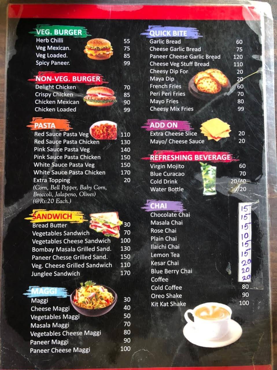 Menu at Hell and heaven cafe, Mira Bhayandar