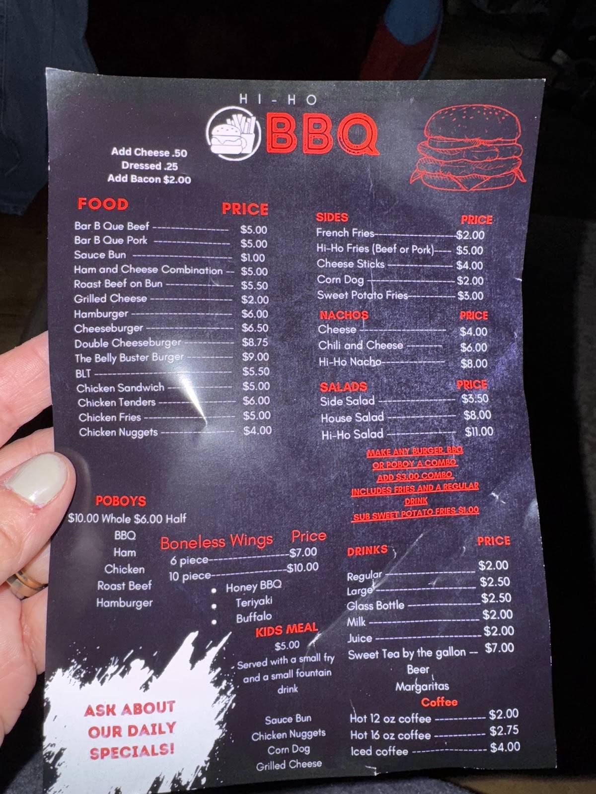 Menu at Hi Ho 5 BBQ, Livingston