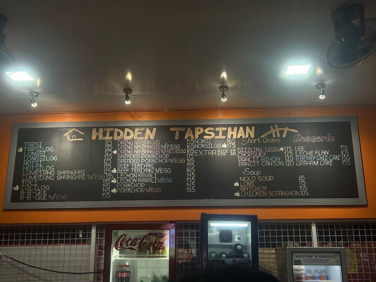Menu at Hidden Tapsihan Main restaurant, Kawit, Gen.