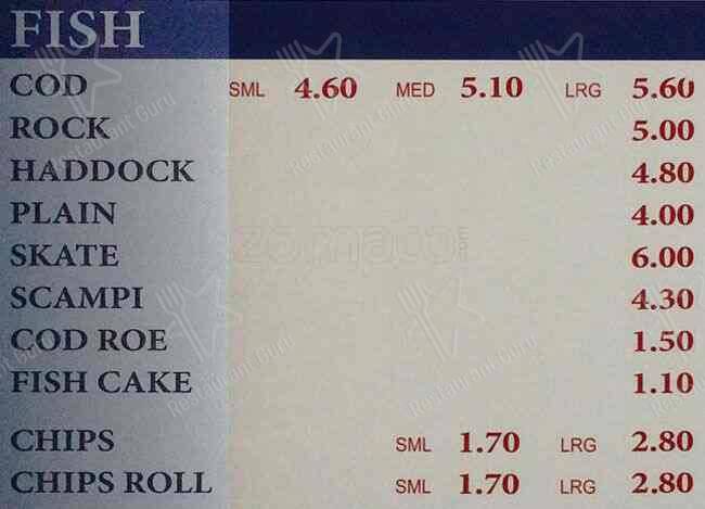 Menu at High Fry Fish Bar, London, 820 High Rd. Leyton