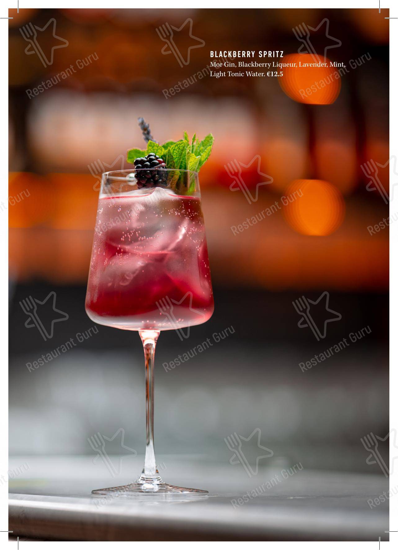 Menu at Hilliard's Killarney restaurant, Killarney