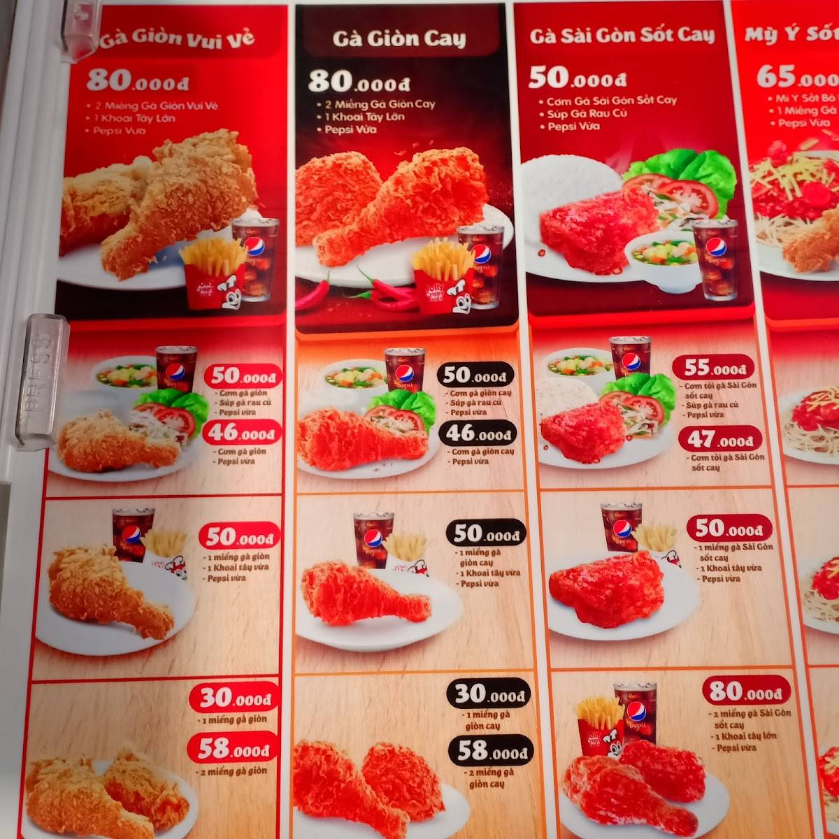 Carta del restaurante Jollibee - Saigonstar, Ciudad Ho Chi Minh (Saigón ...