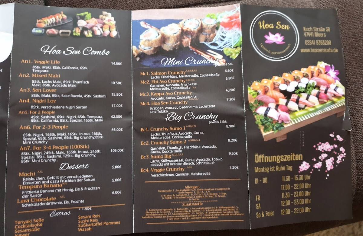 Menu au Hoa Sen Restaurant, Moers