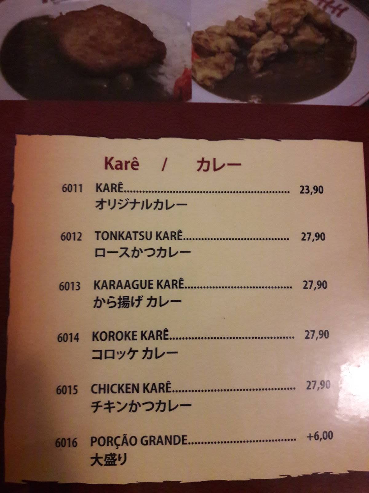 Menu at Hoka Hoka Japanese Food restaurant, Itu
