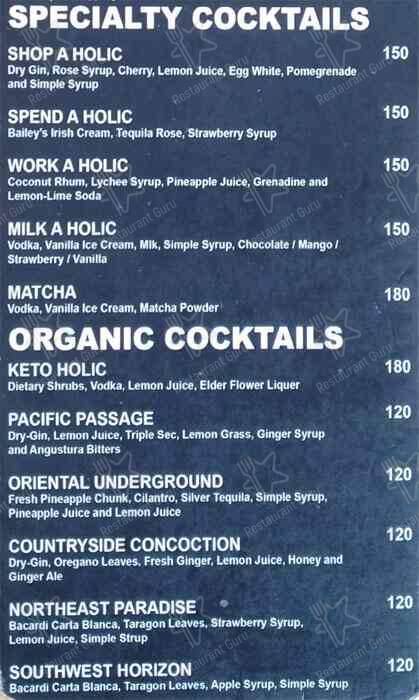 Menu at Holic Bar, Quezon City, Open Kitchen Food Park
