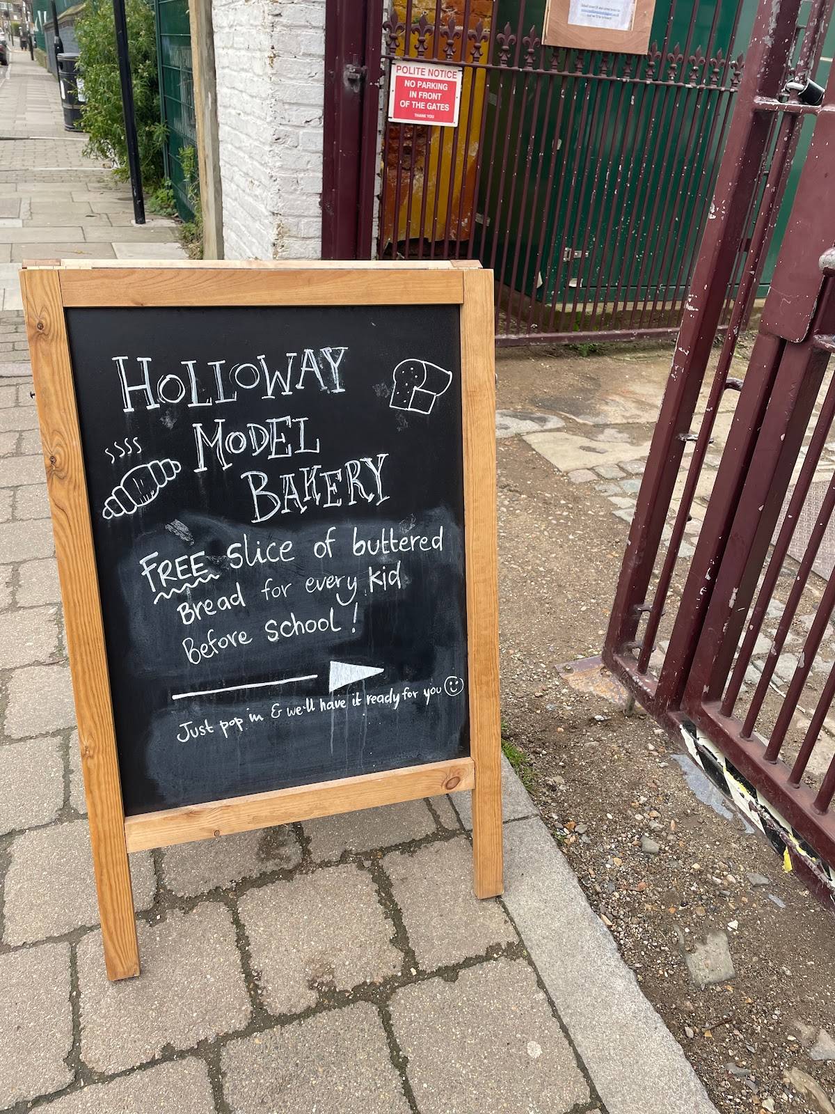 Menu at Holloway Model Bakery, London