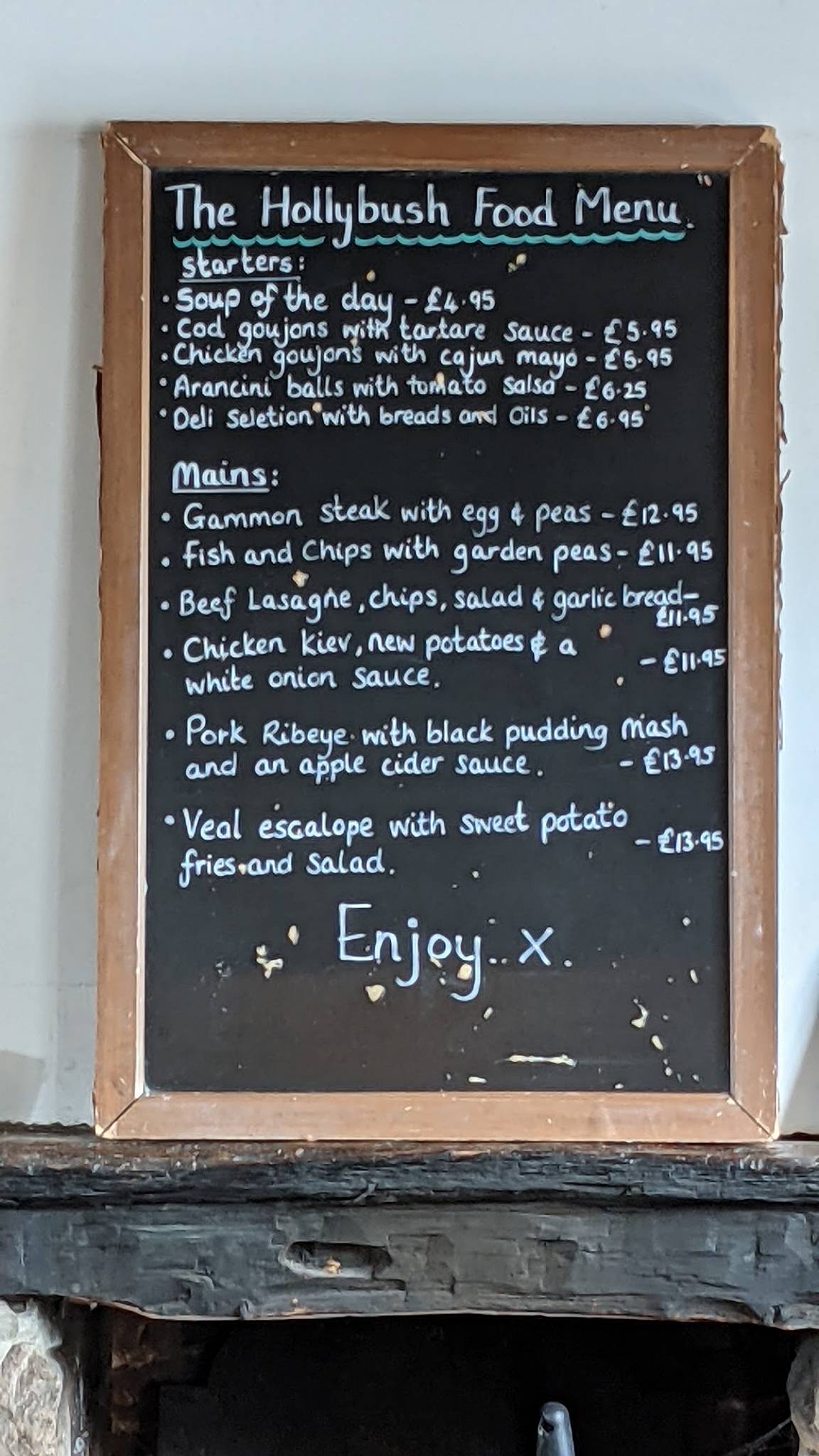 Menu at Hollybush Inn pub & bar, Derby, 1 Melbourne Ln