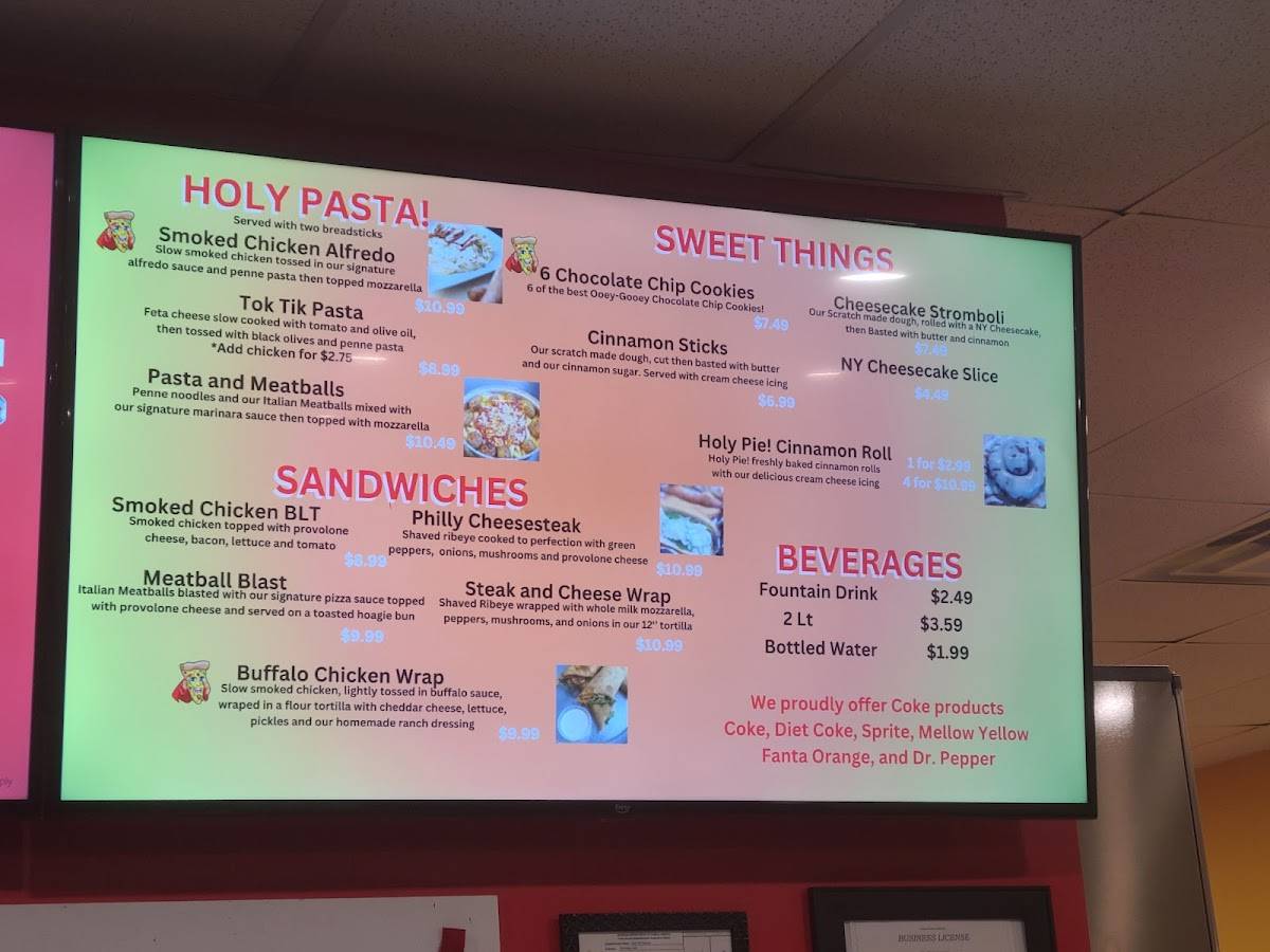 Menu at Holy Pie! Pizzeria, Roberta