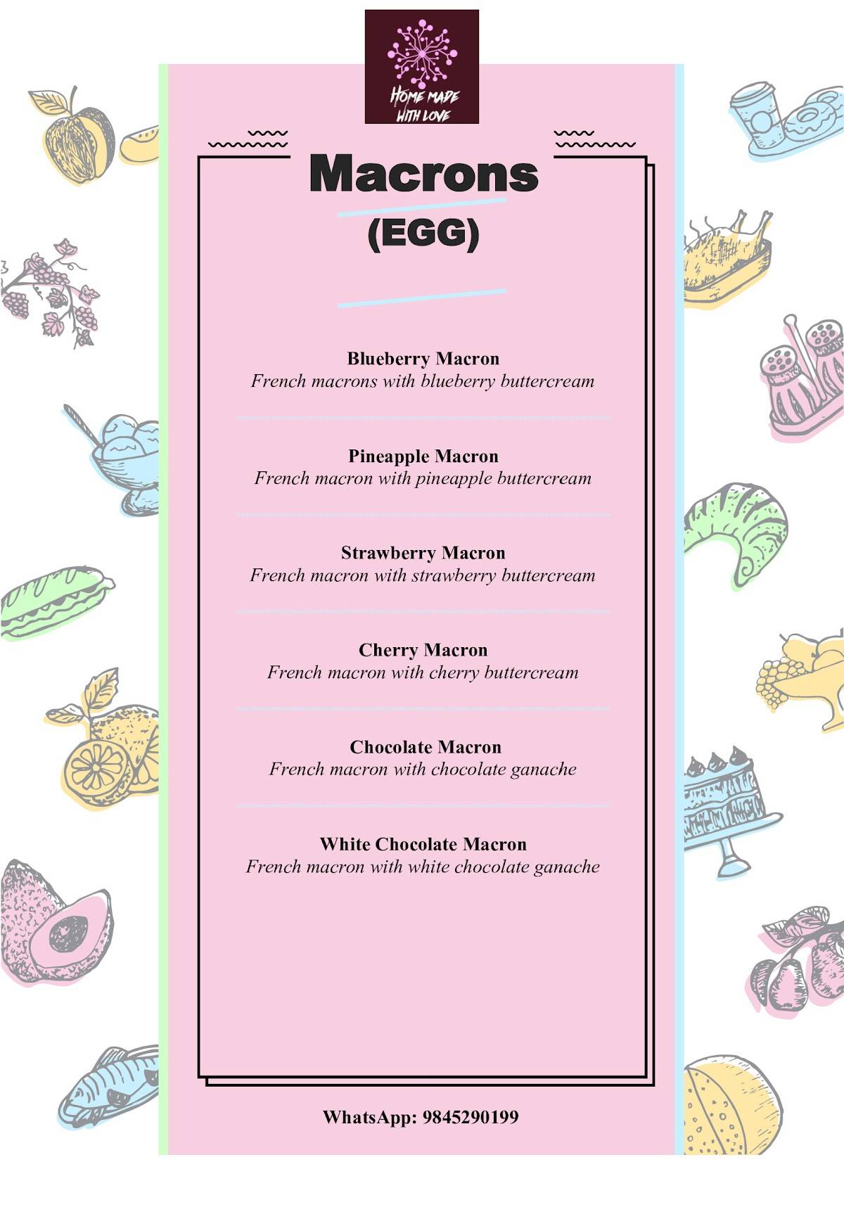 Menu at Homemade With Love, Bengaluru