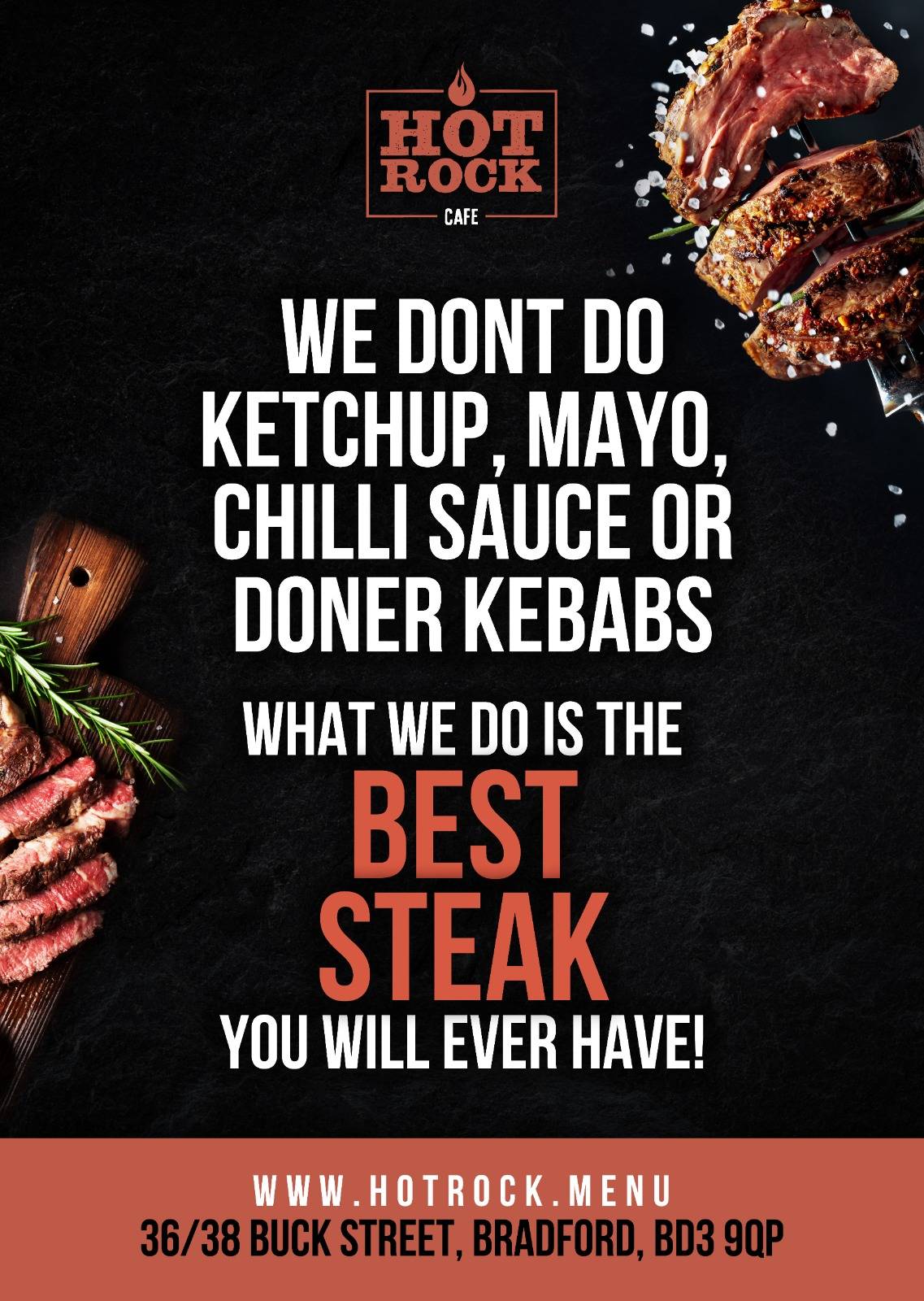 Menu at Hot Rock Steakhouse, Bradford