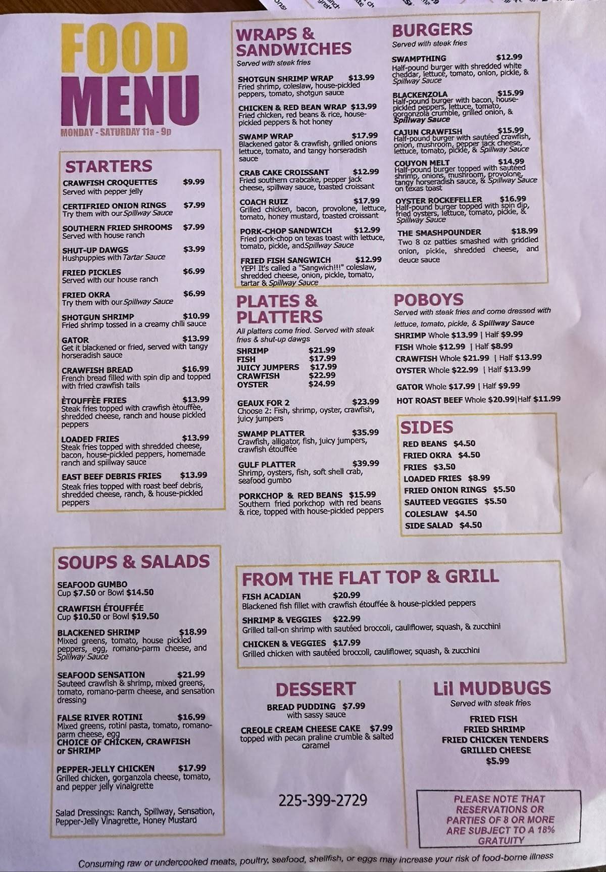 Menu at Hot Tails restaurant, Zachary