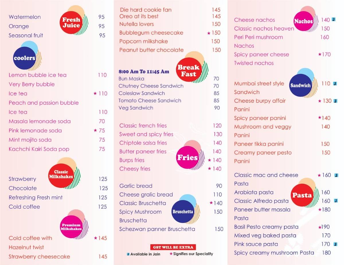 Menu at Hotel HUB OF BURPS, Ratnagiri