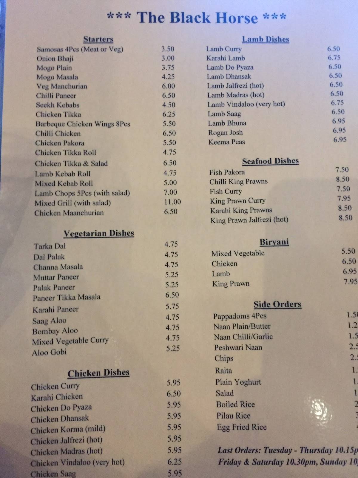 Menu at The Black Horse pub & bar, Hounslow, 203 Lampton Rd