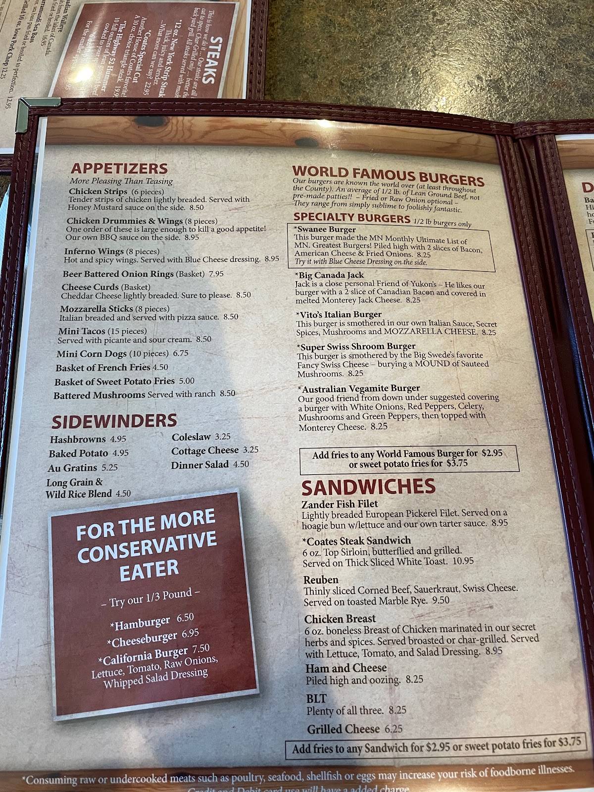 Menu at House Of Coates pub & bar, Rosemount, Clayton Ave E